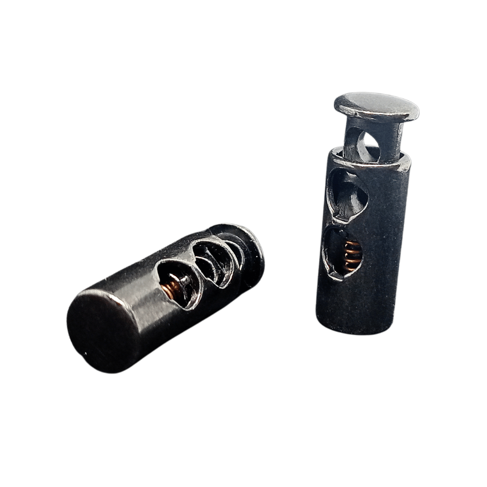 Single Head Gun Metal color Double Hole Shine Drawcord stopper for ...